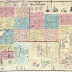 1860 Farm Line Map of Auglaize County Ohio Wapakoneta Minster - Etsy