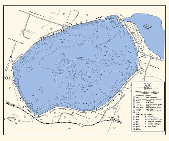 1971 Map of Devils Lake Burnett County Wisconsin - Etsy