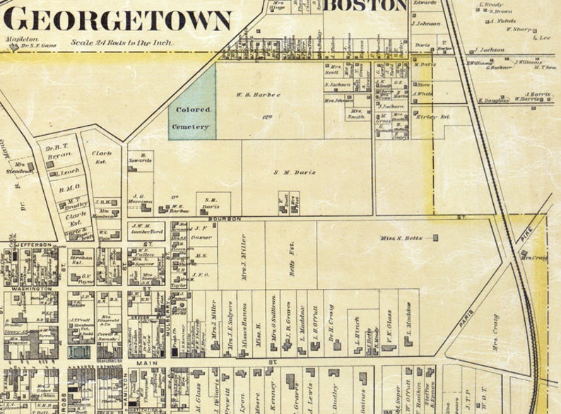 1879 Map of Scott County Kentucky Georgetown | Etsy
