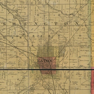 1887 Farm Line Map of Preble County Ohio Eaton - Etsy