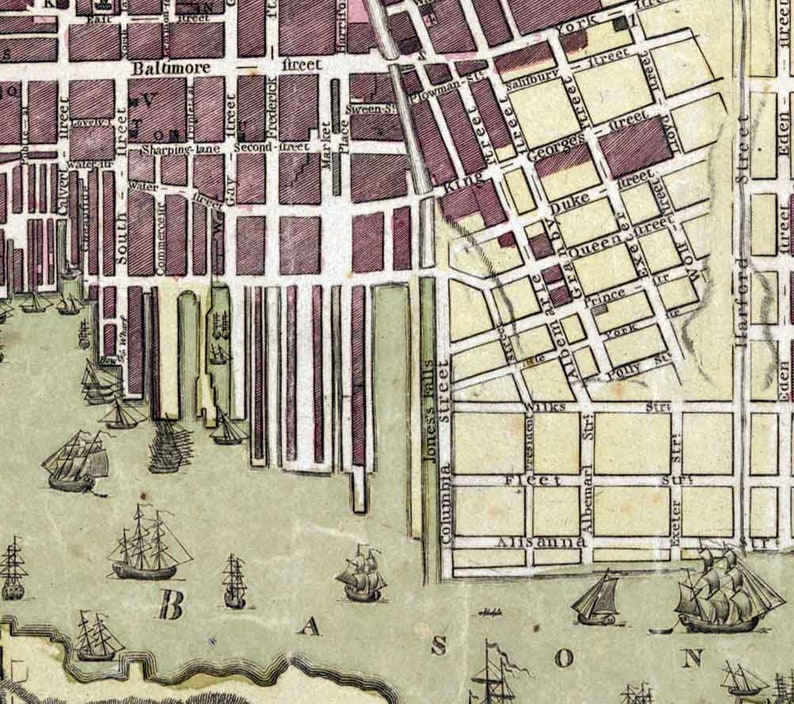 1805 Map of Baltimore Maryland - Etsy