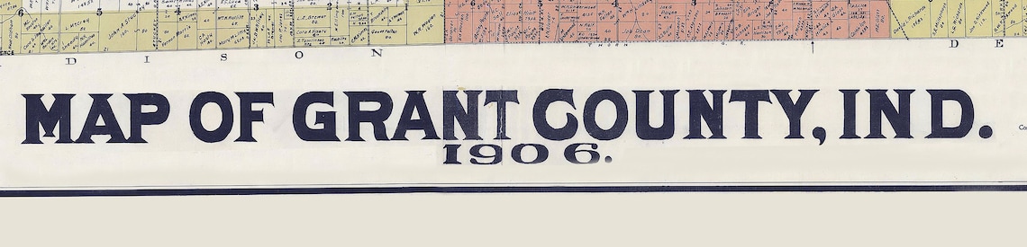 1906 Farm Line Map of Grant County Indiana - Etsy