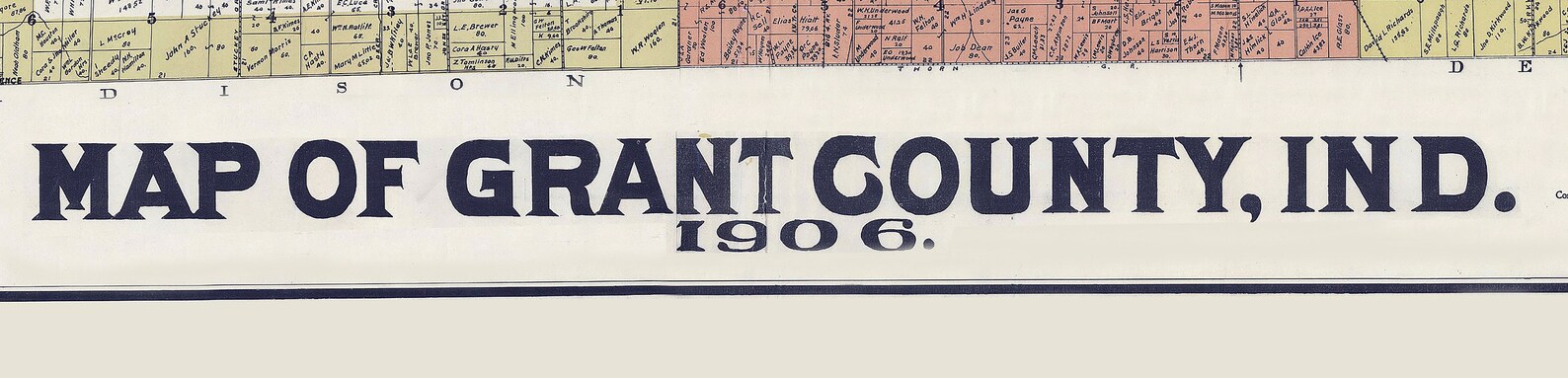 1906 Farm Line Map of Grant County Indiana - Etsy