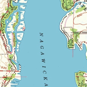 1973 Map of Nagawicka Lake Delafield Wisconsin - Etsy