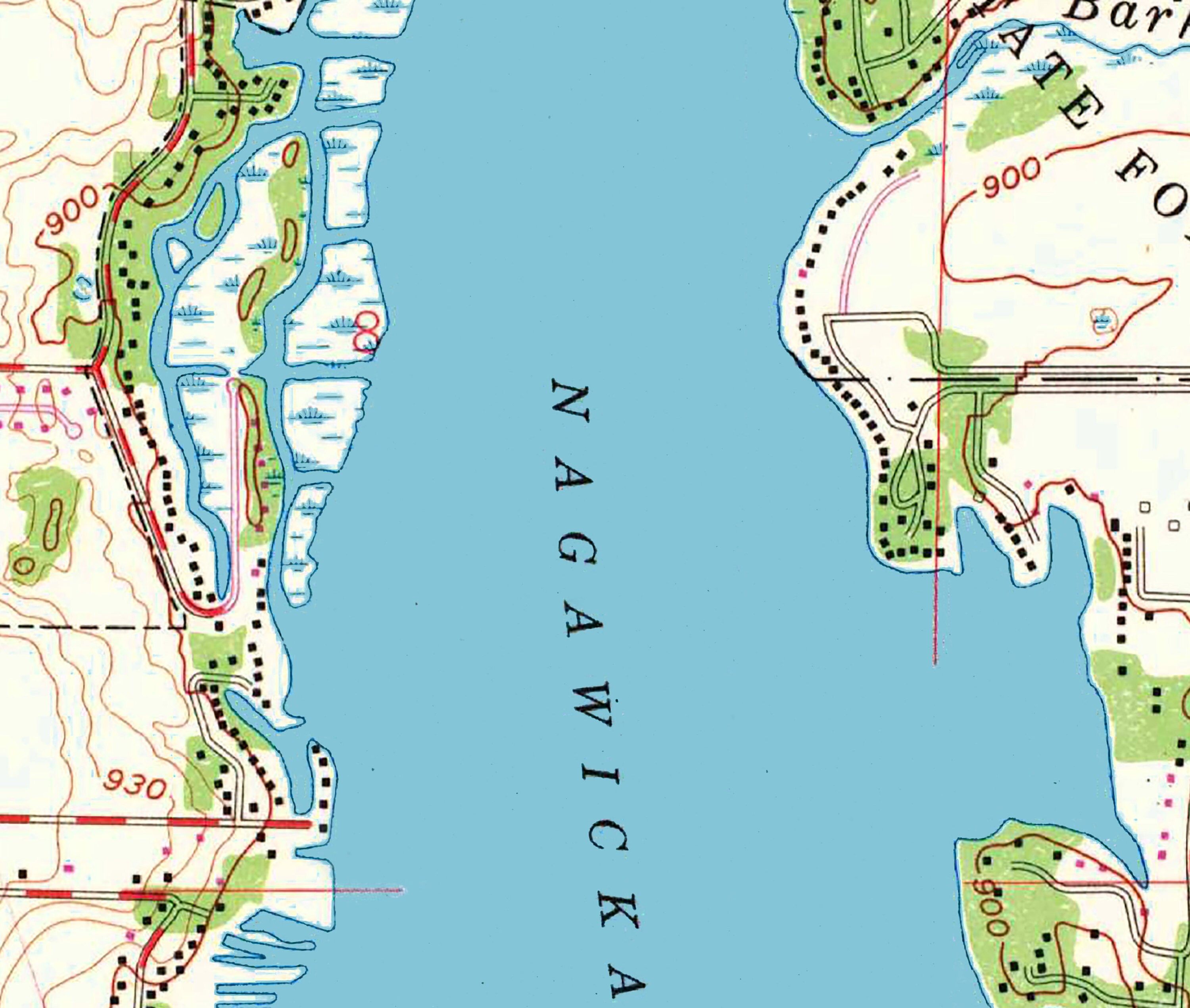 1973 Map of Nagawicka Lake Delafield Wisconsin - Etsy