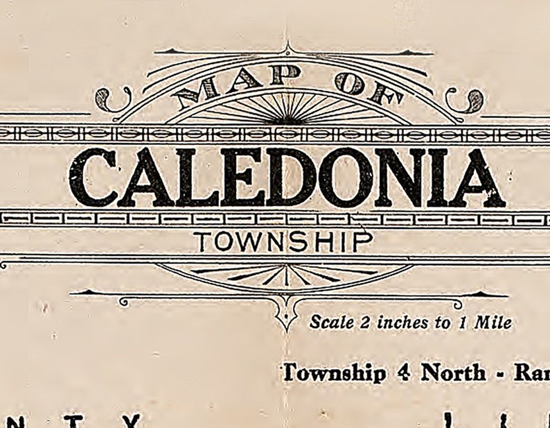 1908 Map of Caledonia Township Racine County Wisconsin - Etsy