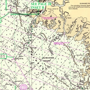 1996 Nautical Chart Map of the Suwannee Sound Florida Region Gulf of ...