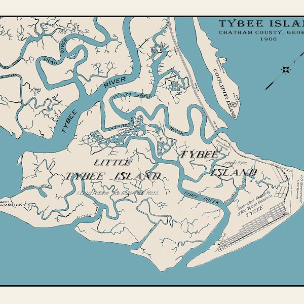 Map of Tybee Island - Etsy