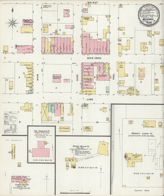1897 Map of Murray Calloway County Kentucky | Etsy
