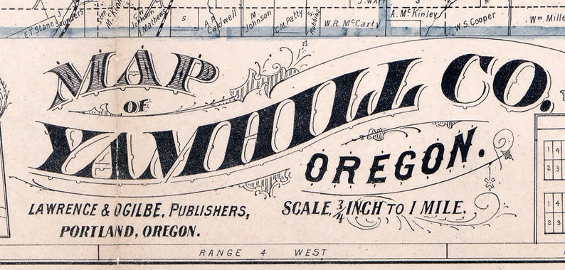 1879 Map of Yamhill County Oregon - Etsy