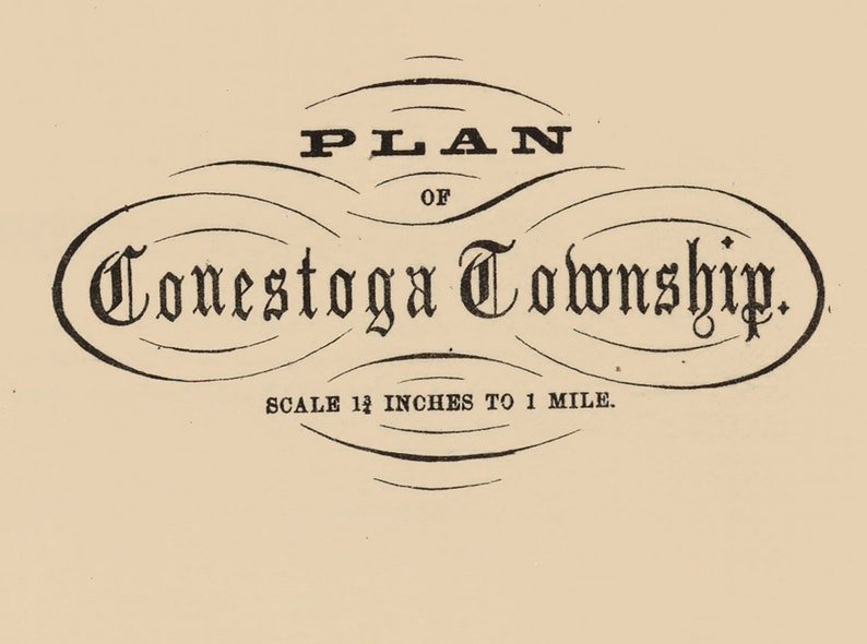 1864 Map of Conestoga Township Lancaster County Pennsylvania - Etsy