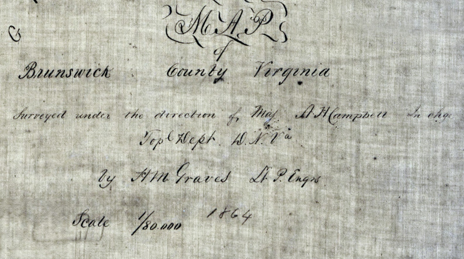 1864 Map of Brunswick County Virginia Family Names Genealogy - Etsy