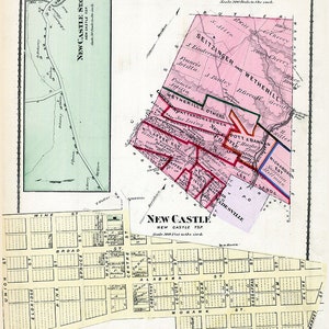 1875 Map of New Castle Township Schuylkill County Pennsylvania - Etsy