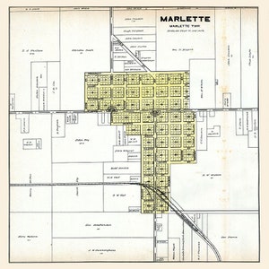 1906 Town Map of Marlette Sanilac County Michigan - Etsy