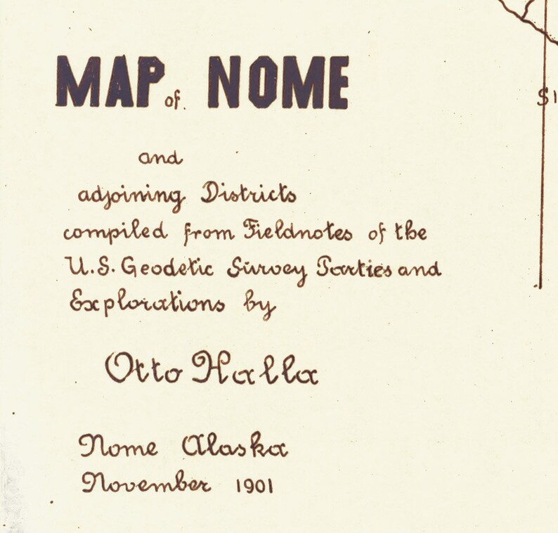 1901 Map of Nome Alaska - Etsy