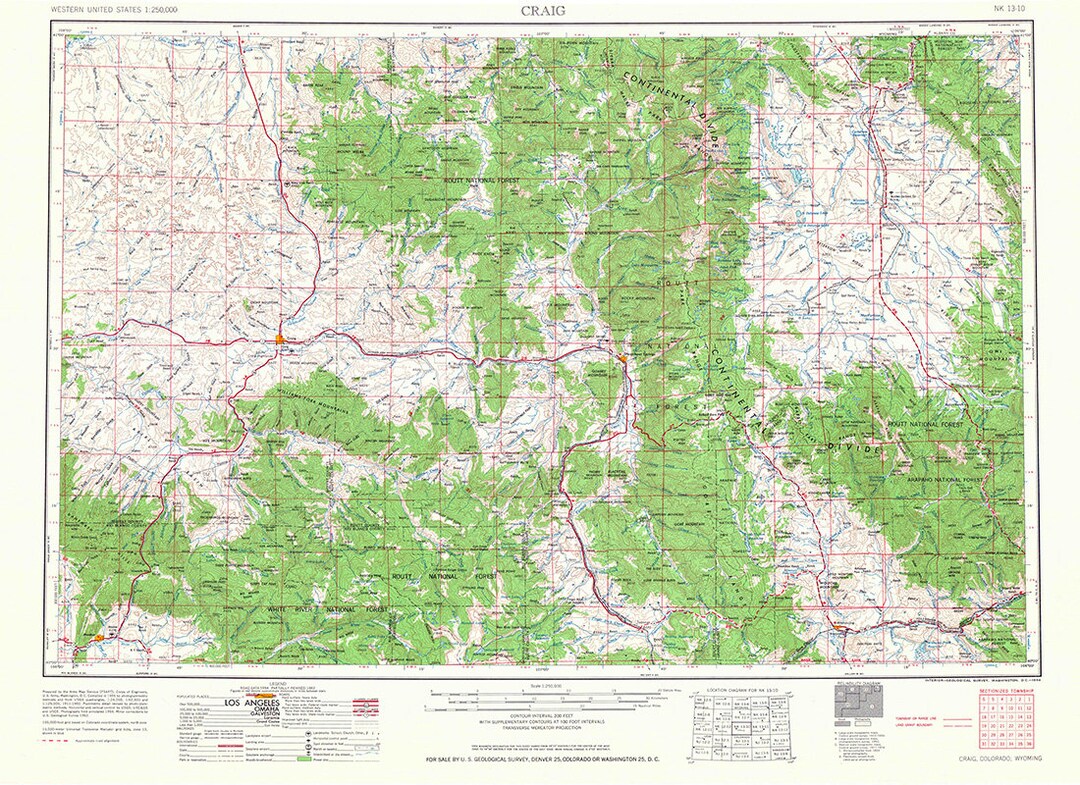 1964 Topo Map of Craig Quadrangle Colorado Routt National Forest - Etsy