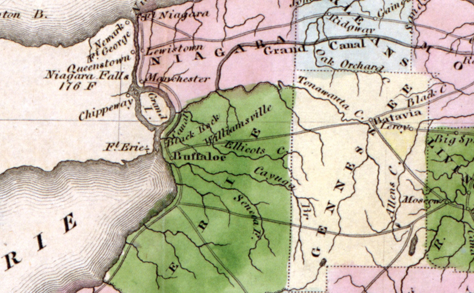 1833 Map of the State of New York | Etsy