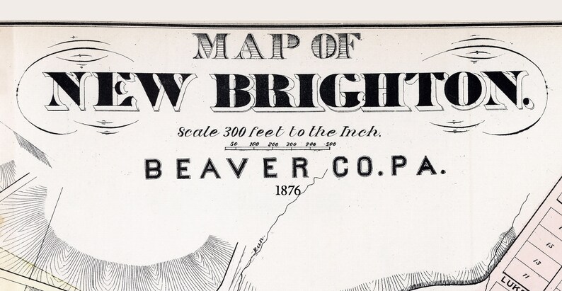 1876 Town Map of New Brighton Beaver County Pennsylvania - Etsy