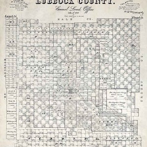 1892 Farm Line Map of Lubbock County Texas - Etsy