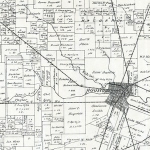 1879 Farm Line Map of Harris County Texas Houston - Etsy