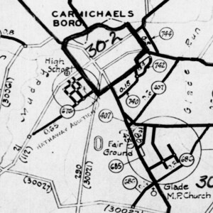 1937 Map of Cumberland Township Greene County Pennsylvania Carmichaels ...