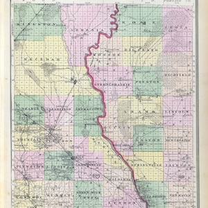 1878 Map of Juneau and Adams County Wisconsin - Etsy
