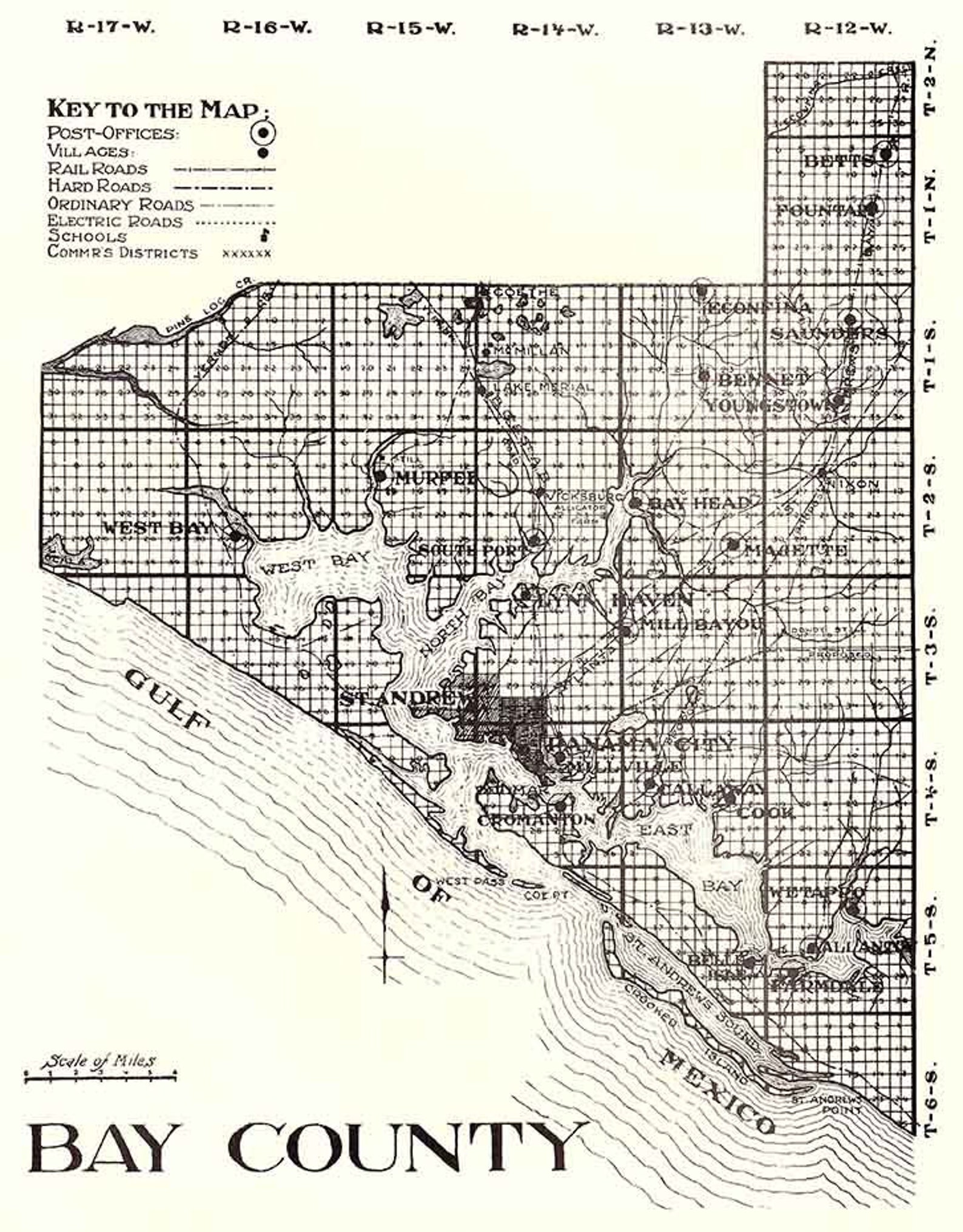 1914 Map of Bay County Florida St Andrews Sound | Etsy