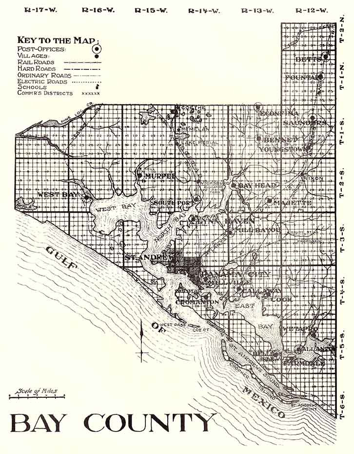 1914 Map of Bay County Florida St Andrews Sound | Etsy