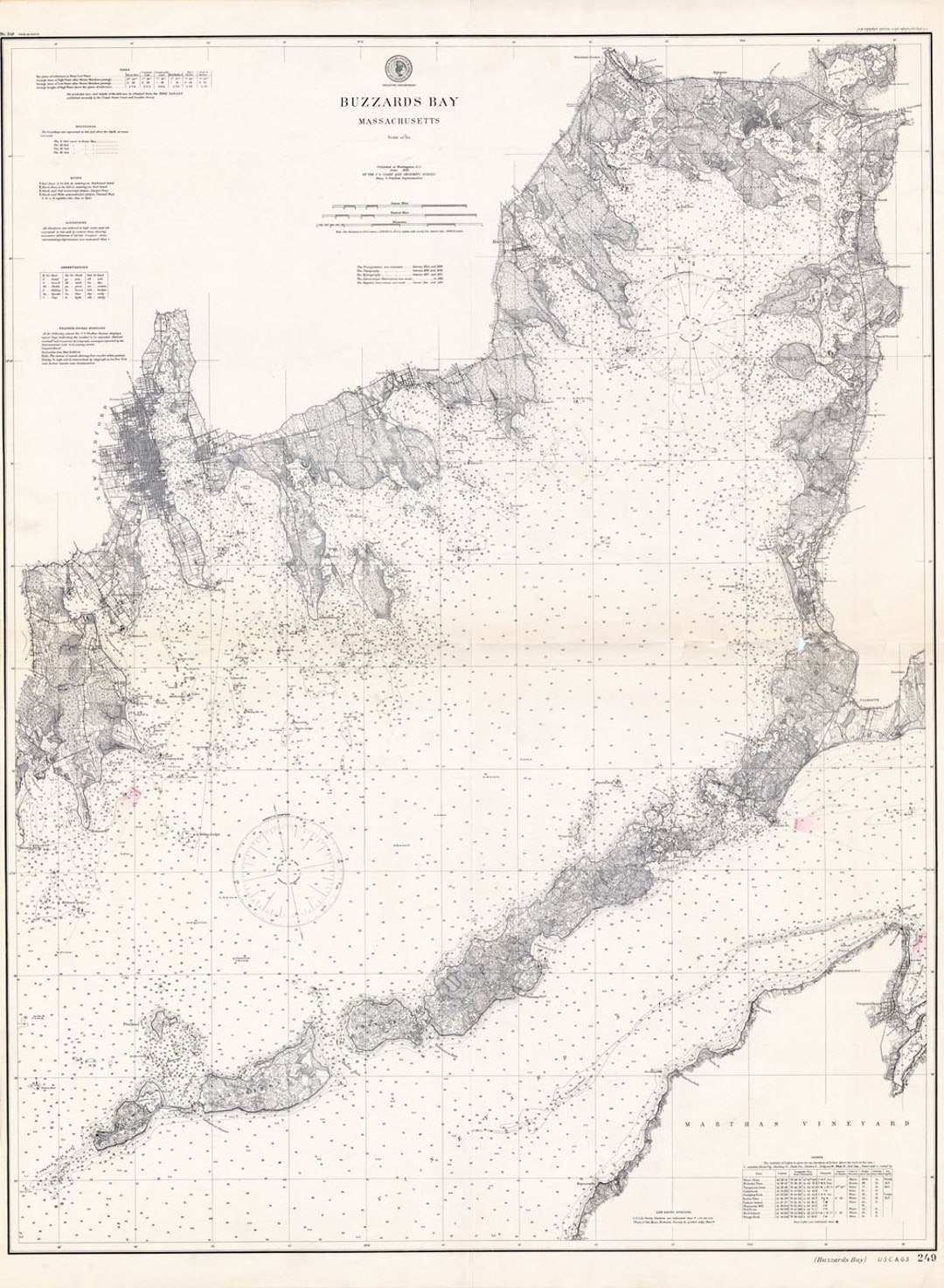 1899 Nautical Map of Buzzards Bay Massachusetts - Etsy