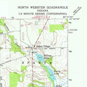 1962 Topo Map of North Webster Quadrangle Indiana Lake Webster - Etsy