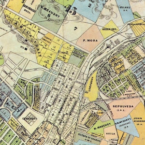 1884 Map of Los Angeles California - Etsy