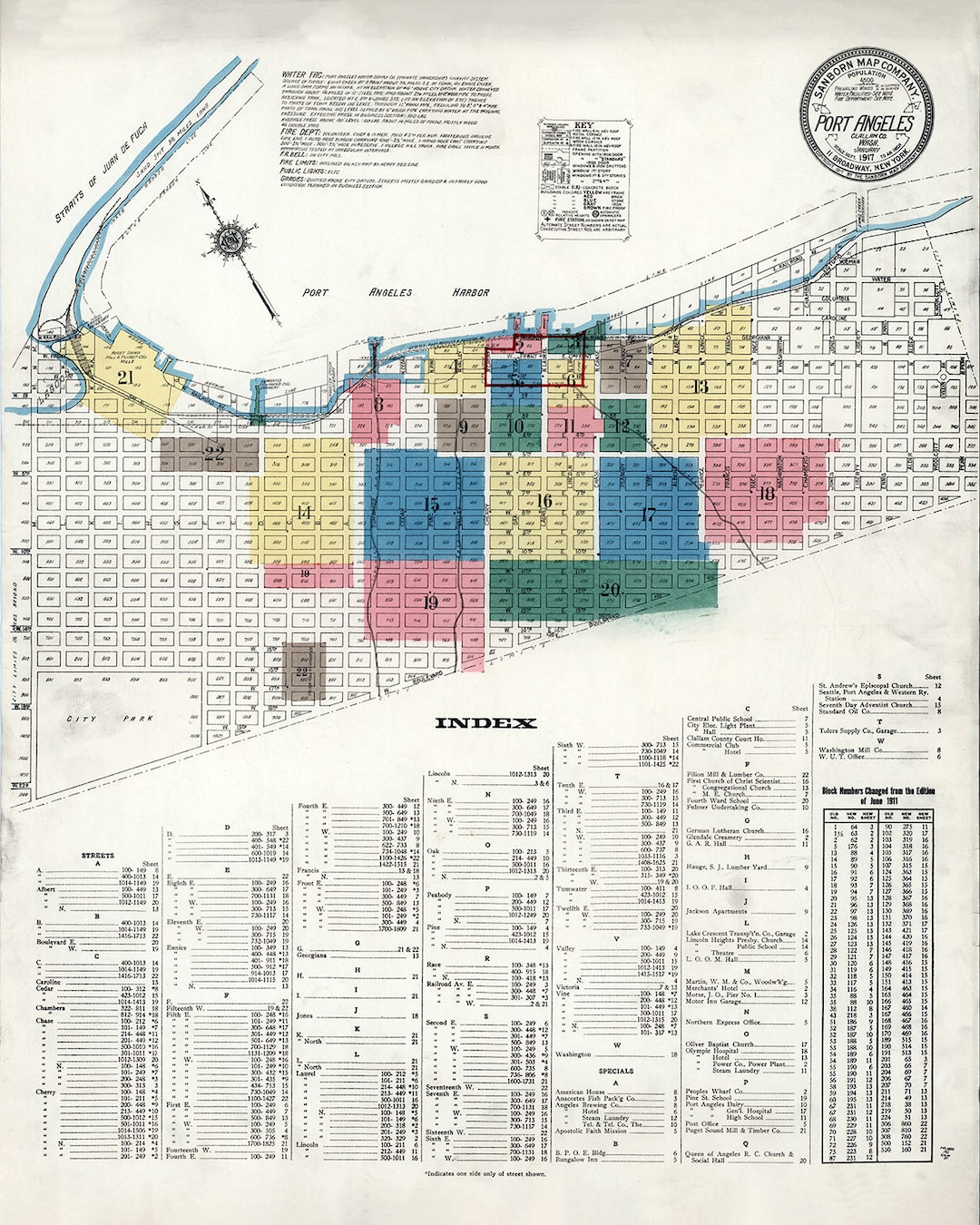 1917 Map of Port Angeles Clallam County Washington - Etsy