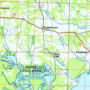 1986 Map of Millwood Lake Arkansas Ben Lomond Paraloma Brownstown - Etsy
