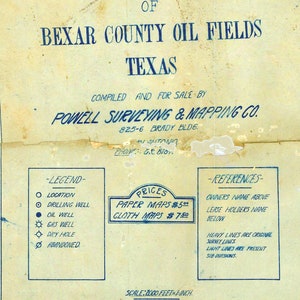 1919 Map of Bexar County Oil Fields Texas - Etsy