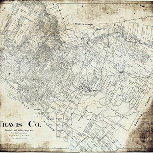 1914 Farm Line Map of Travis County Texas Austin - Etsy