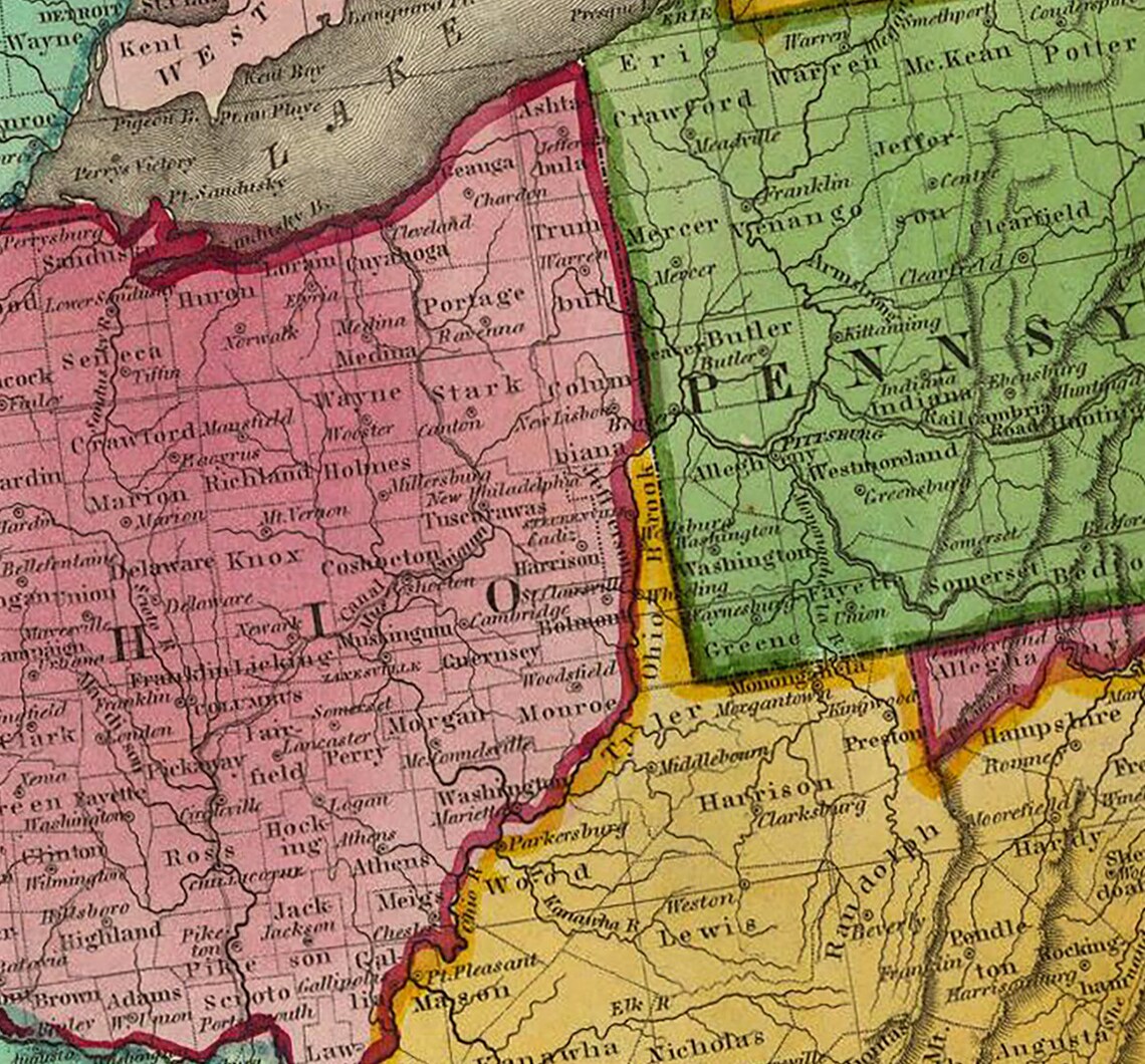 1835 Map of the United States America - Etsy