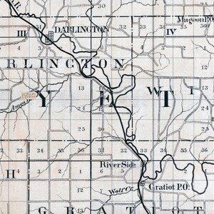 1880 Map of Lafayette County Wisconsin - Etsy