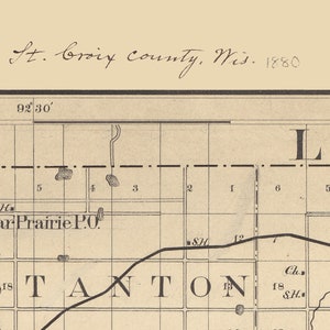 1880 Map of Saint Croix County Wisconsin - Etsy