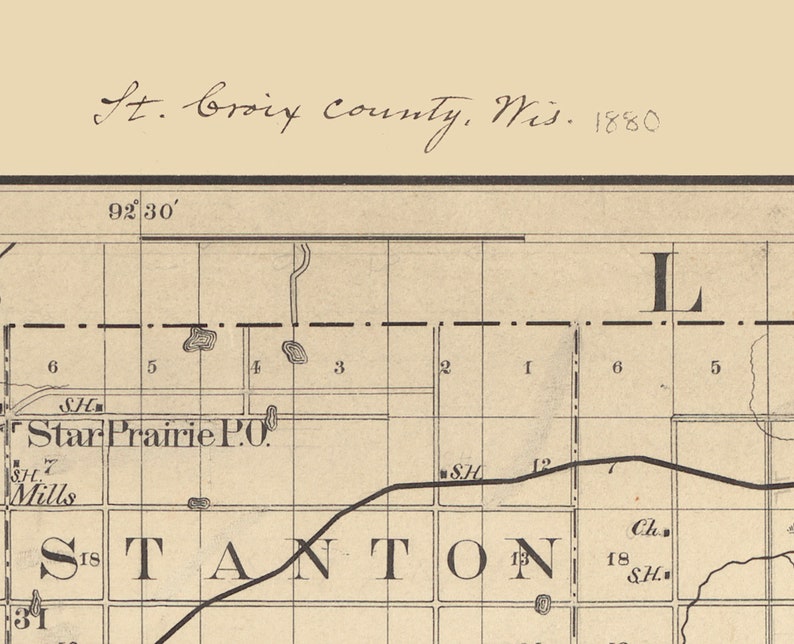 1880 Map of Saint Croix County Wisconsin - Etsy