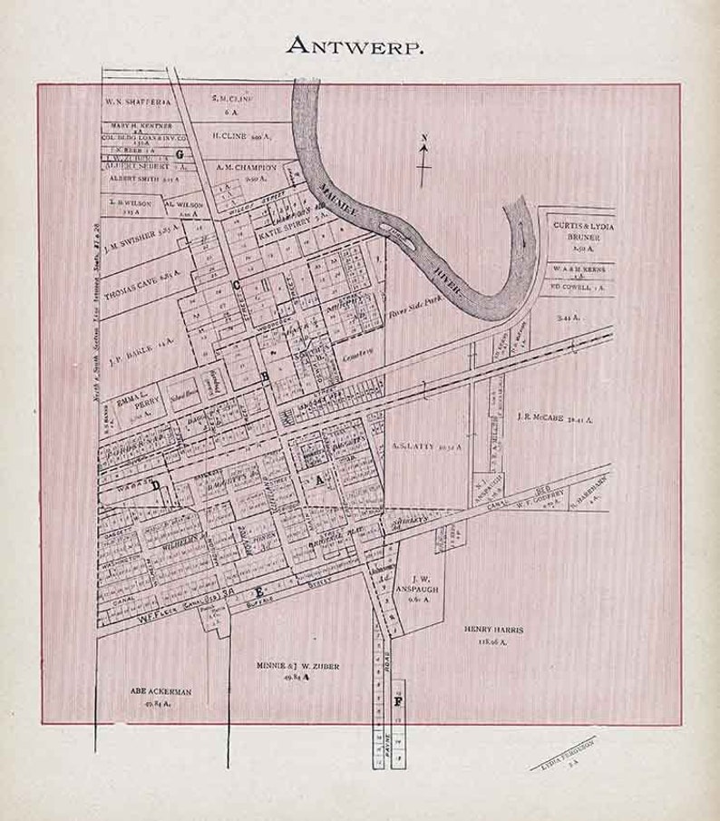 1905 Map of Antwerp Paulding County Ohio - Etsy