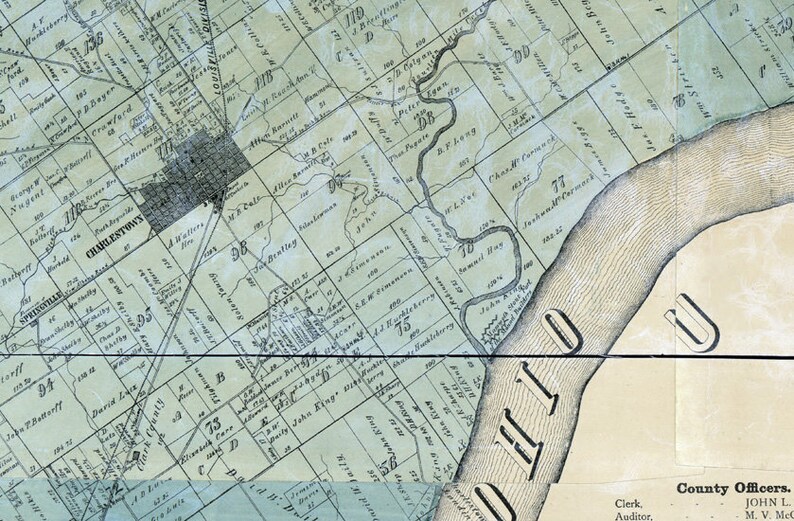 1875 Farm Line Map of Clark County Indiana - Etsy