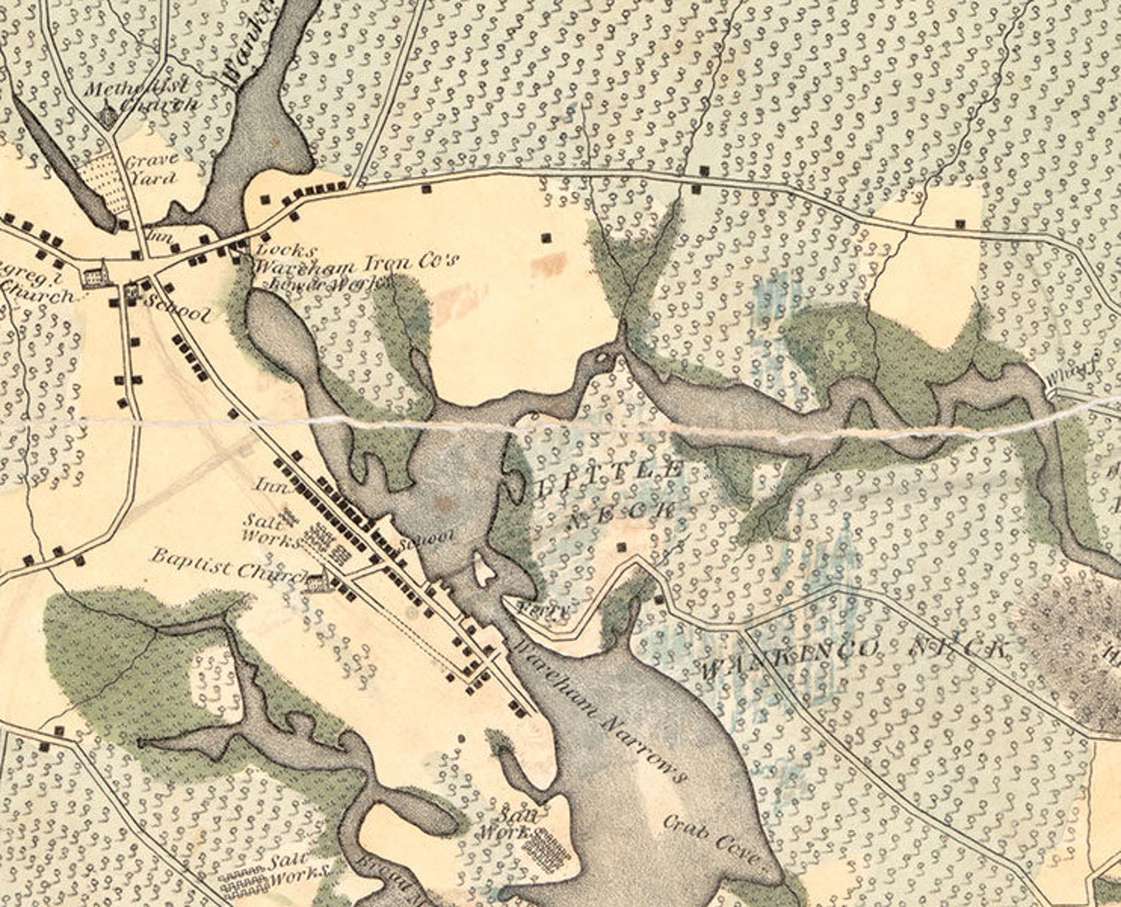 1832 Map of Wareham Massachusetts - Etsy