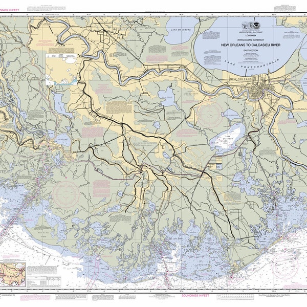 Map of Intracoastal Waterway - Etsy