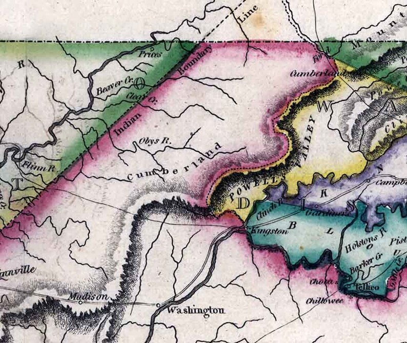 1817 Map of the State of Tennessee - Etsy