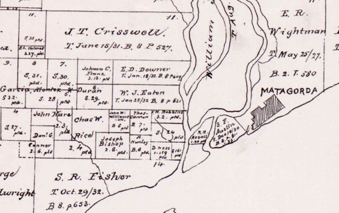1879 Map of Matagorda County Texas | Etsy