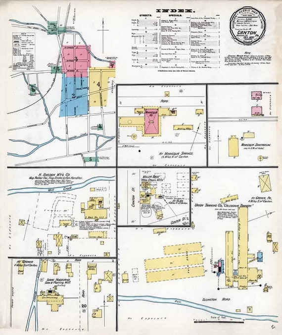 1892 Sanborn Map of Bangor Northampton County Pennsylvania | Etsy
