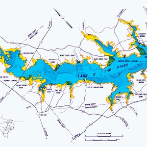 1988 Map of Lake O the Pines Texas - Etsy