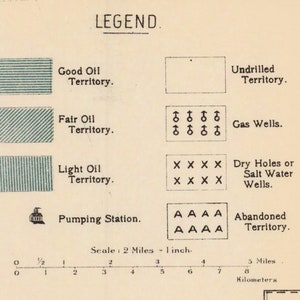 1907 Map of the Trenton Rock Oil Field Indiana - Etsy