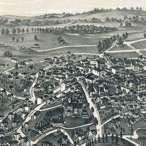 1886 Panoramic Map of Fishkill on the Hudson New York - Etsy