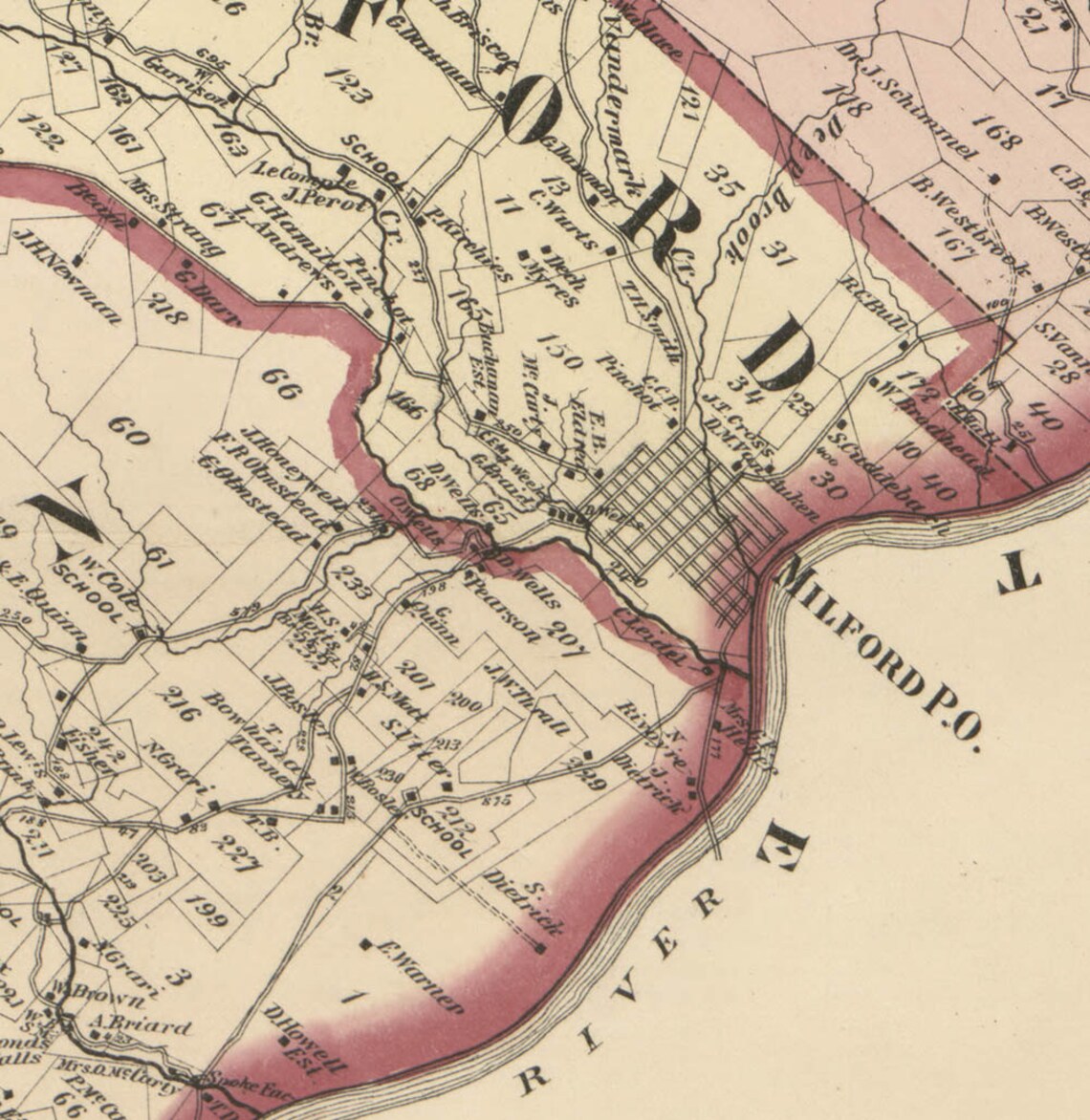 1872 Farm Line Map of Pike County PA From Actual Surveys | Etsy